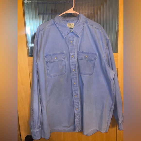 L.L. Bean | Shirts | Ll Bean Sunwashed Canvas Shirt Mens Xxl ...